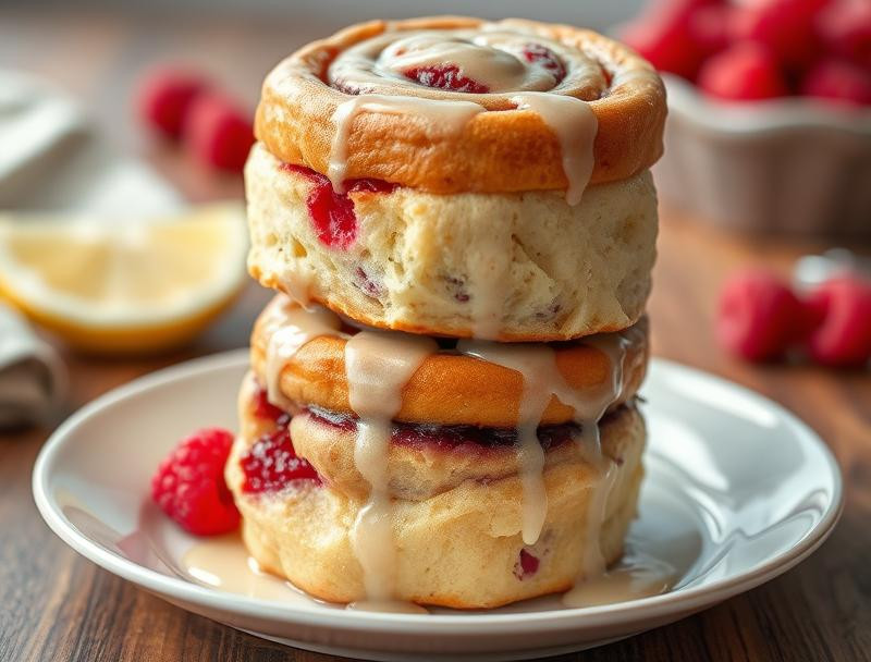Aromatic Raspberry Cinnamon Rolls with Zesty Lemon Glaze - Recipe Score